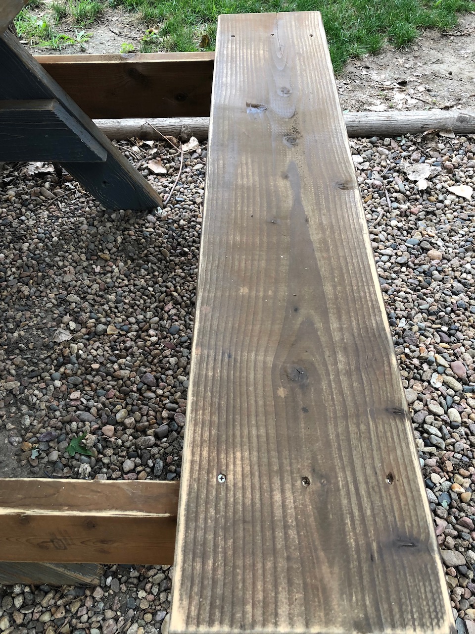 Tea Stained Picnic Table - learn to restore a weathered wood patina